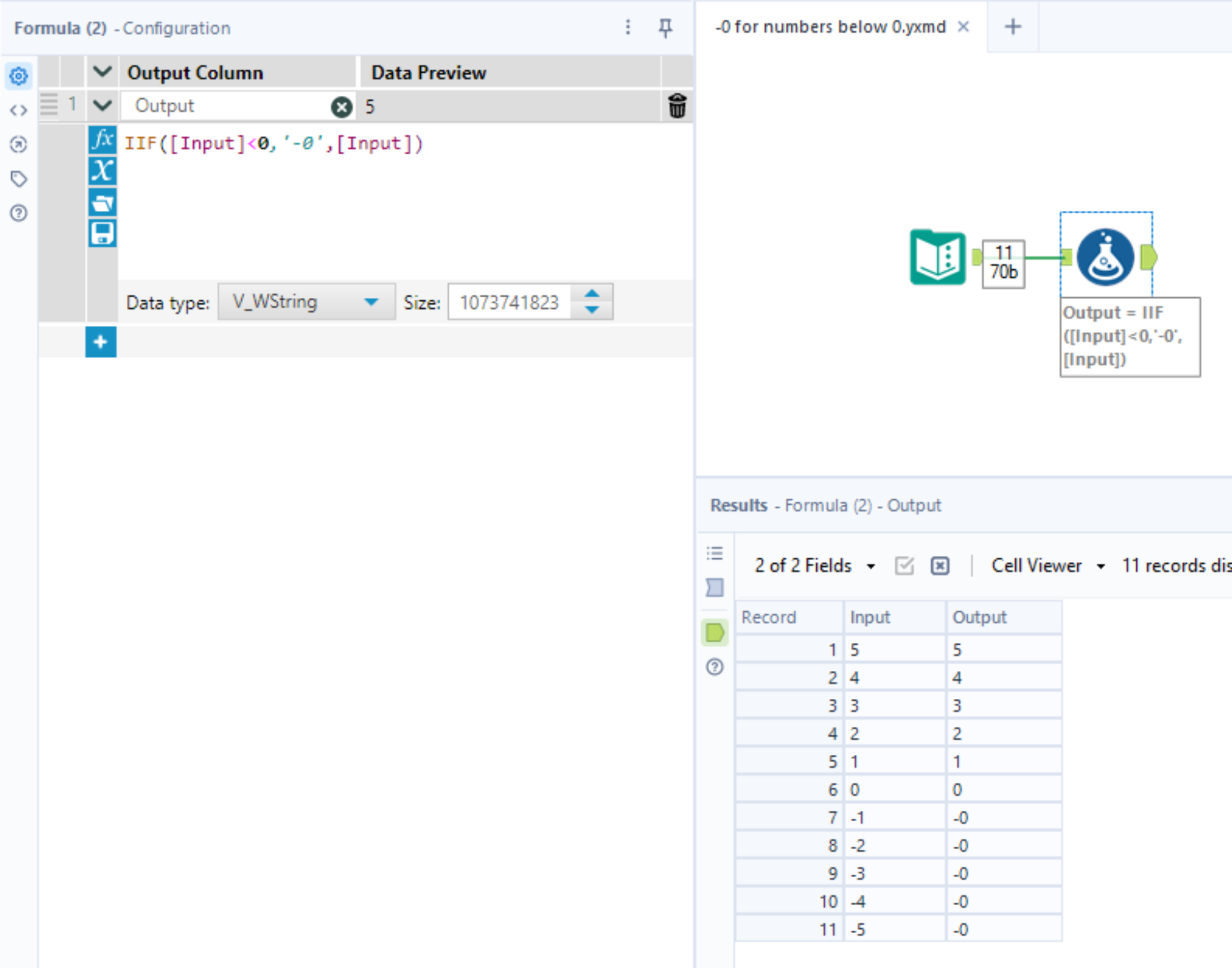 Solved: Setting a value to a negative number - Alteryx Community