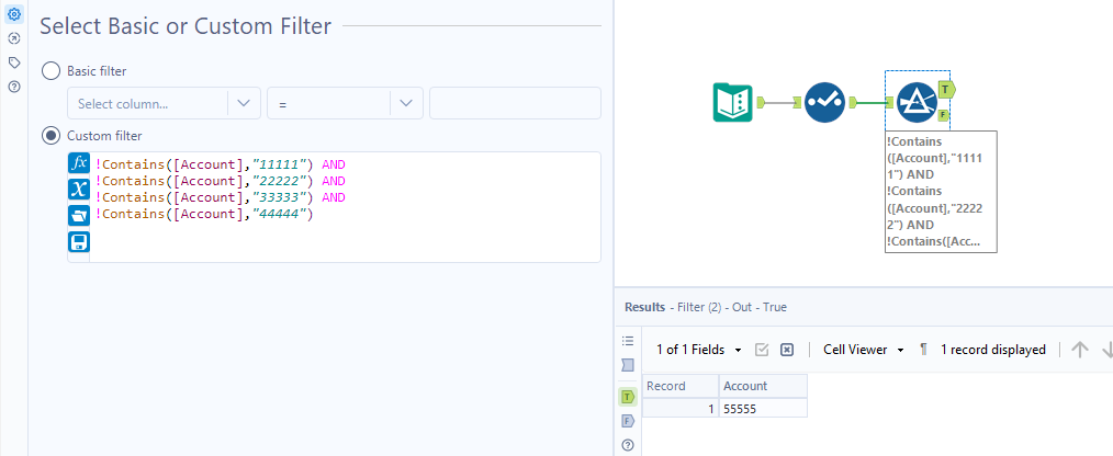 Solved: Filter tool - multiple exclusions - Alteryx Community