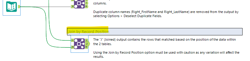 Solved: examples of using Join by Record Position - Alteryx Community
