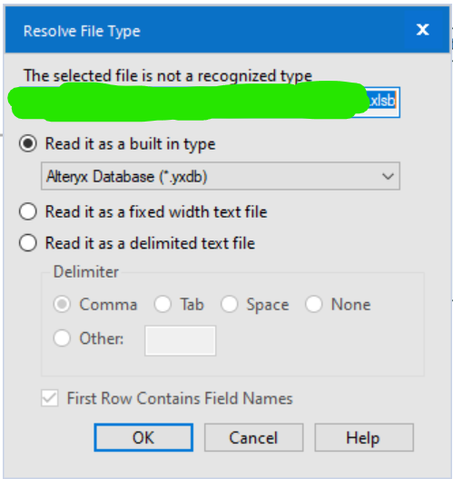 Reading multiple .XLSB files - Alteryx Community