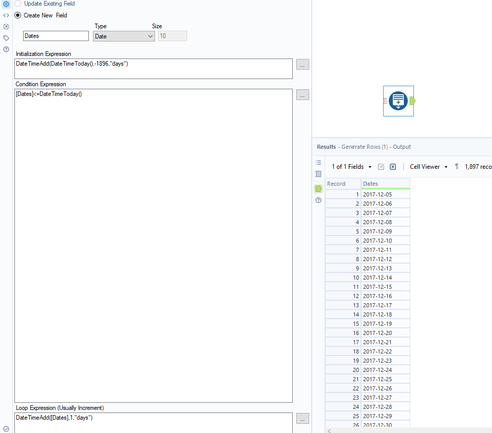 Solved: Generate a list of dates - Alteryx Community