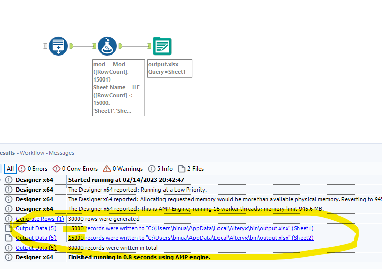 Solved How Can I Export 15000 Records In Every Excel Shee Alteryx Community