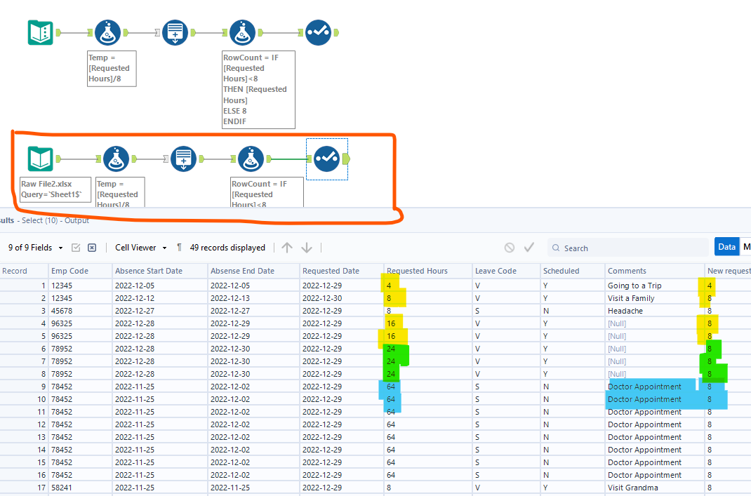 Solved: Adding Row(s) when Greater than 8 hours - Alteryx Community