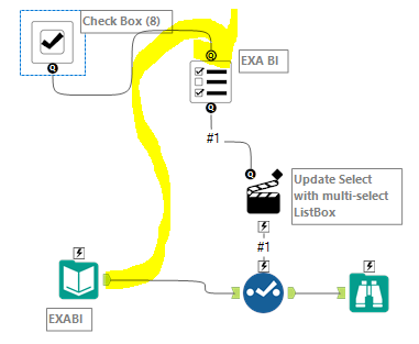 Solved: how to connect between check box and list - Alteryx Community