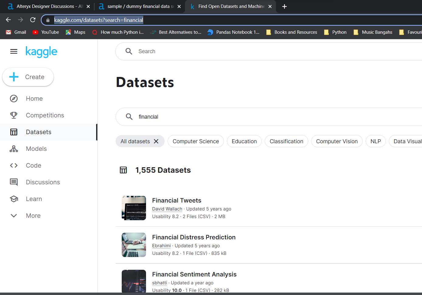 sample / dummy financial data sets to play with? - Alteryx Community