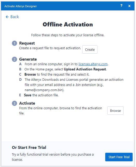 Activating a Free Trial - Alteryx Community