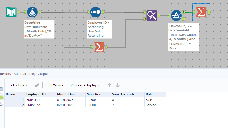 Multi-row formula tool sum prior rows based on dat... - Alteryx Community