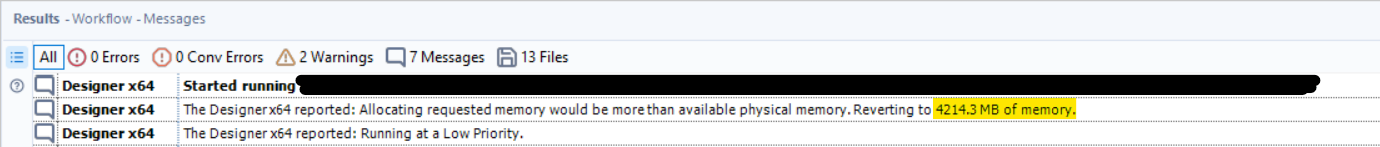 Solved: Alteryx workflow - Memory limit - Alteryx Community