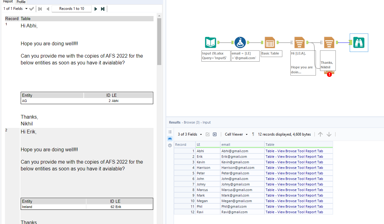 Solved: individual email sent to 1 contact each - Alteryx Community