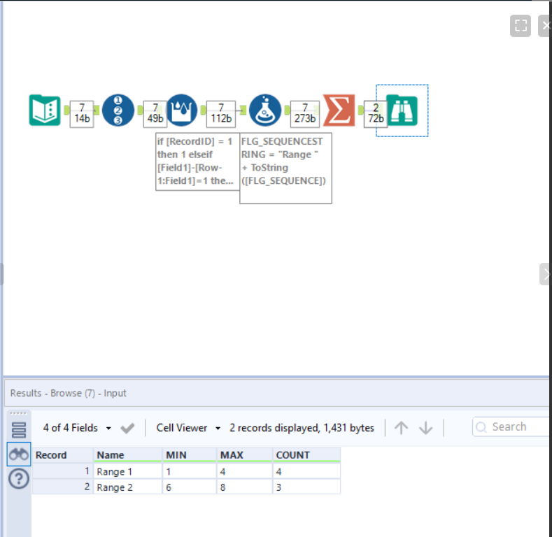 Create number/character range based on a list of n... - Alteryx Community