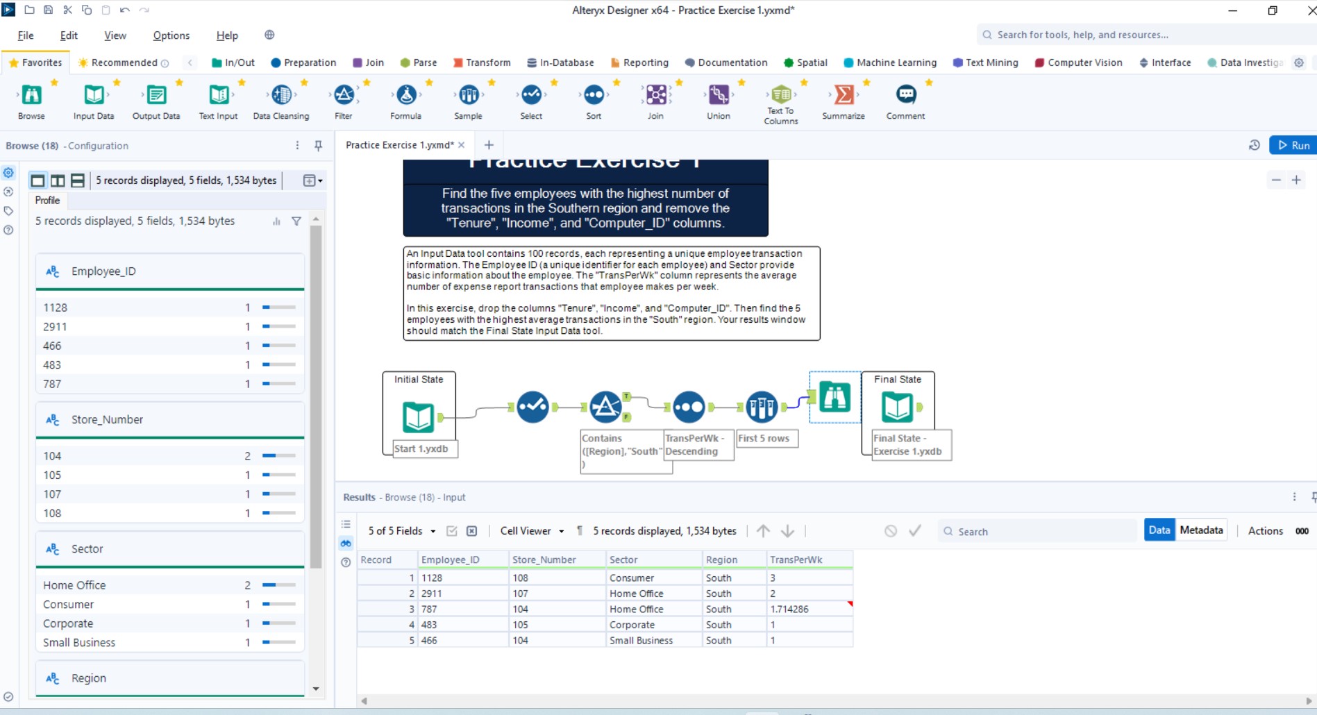 Learning Path 1: Exercise 1: Tax & Audit - Page 148 - Alteryx Community