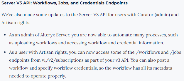 Solved: Server API v3 equivalent to v1 'v1/workflows/{appI... - Alteryx Community