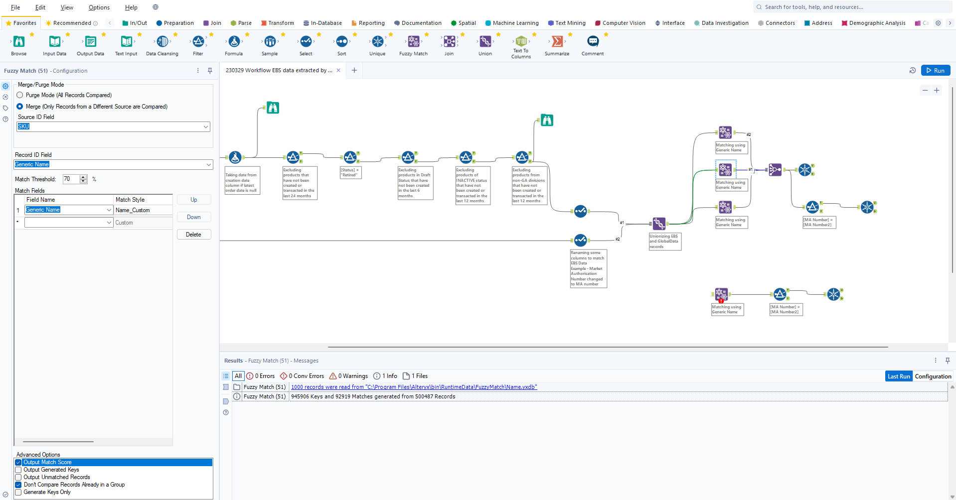 Fuzzy Match query - How do I add more record ID fi... - Alteryx Community