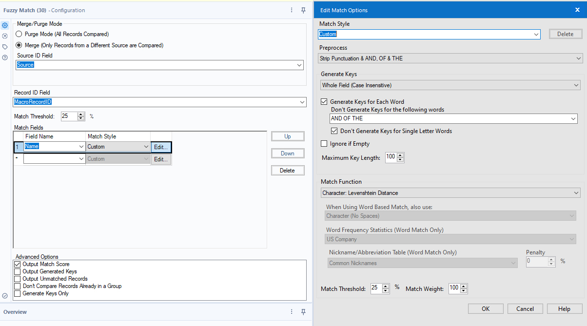 Fuzzy Matching Tool Missing Match When Using Merge Alteryx Community