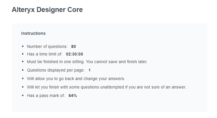 Designer Core Exam - Alteryx Community
