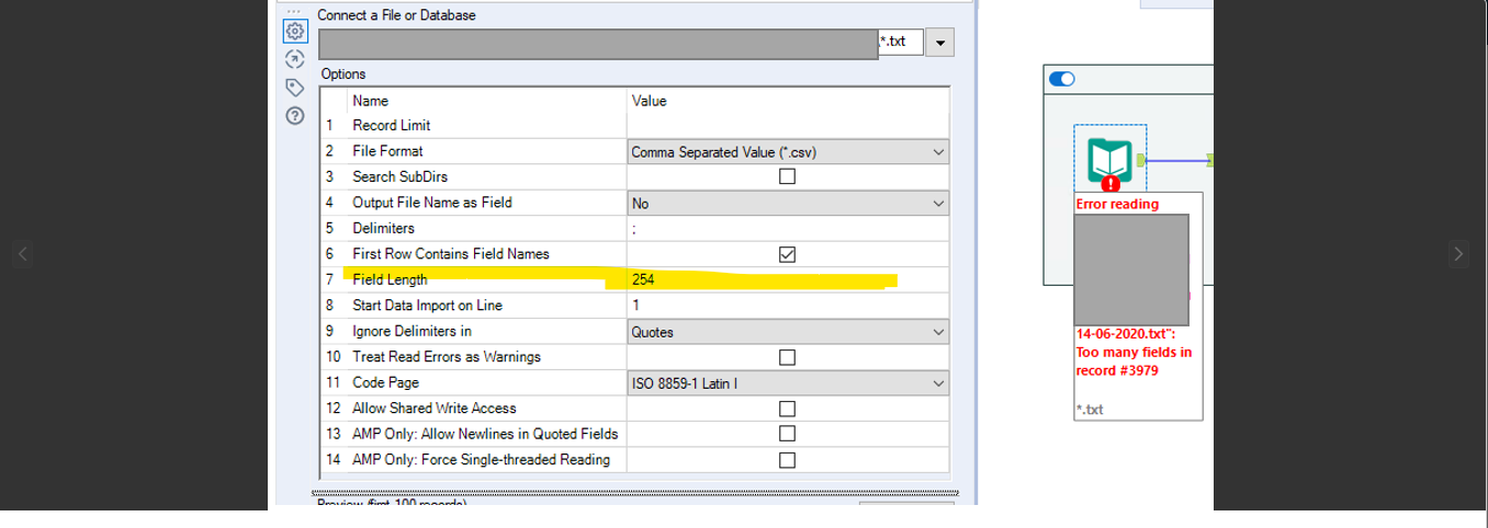 Text Input File Has Too Many Fields In Record Erro Alteryx Community