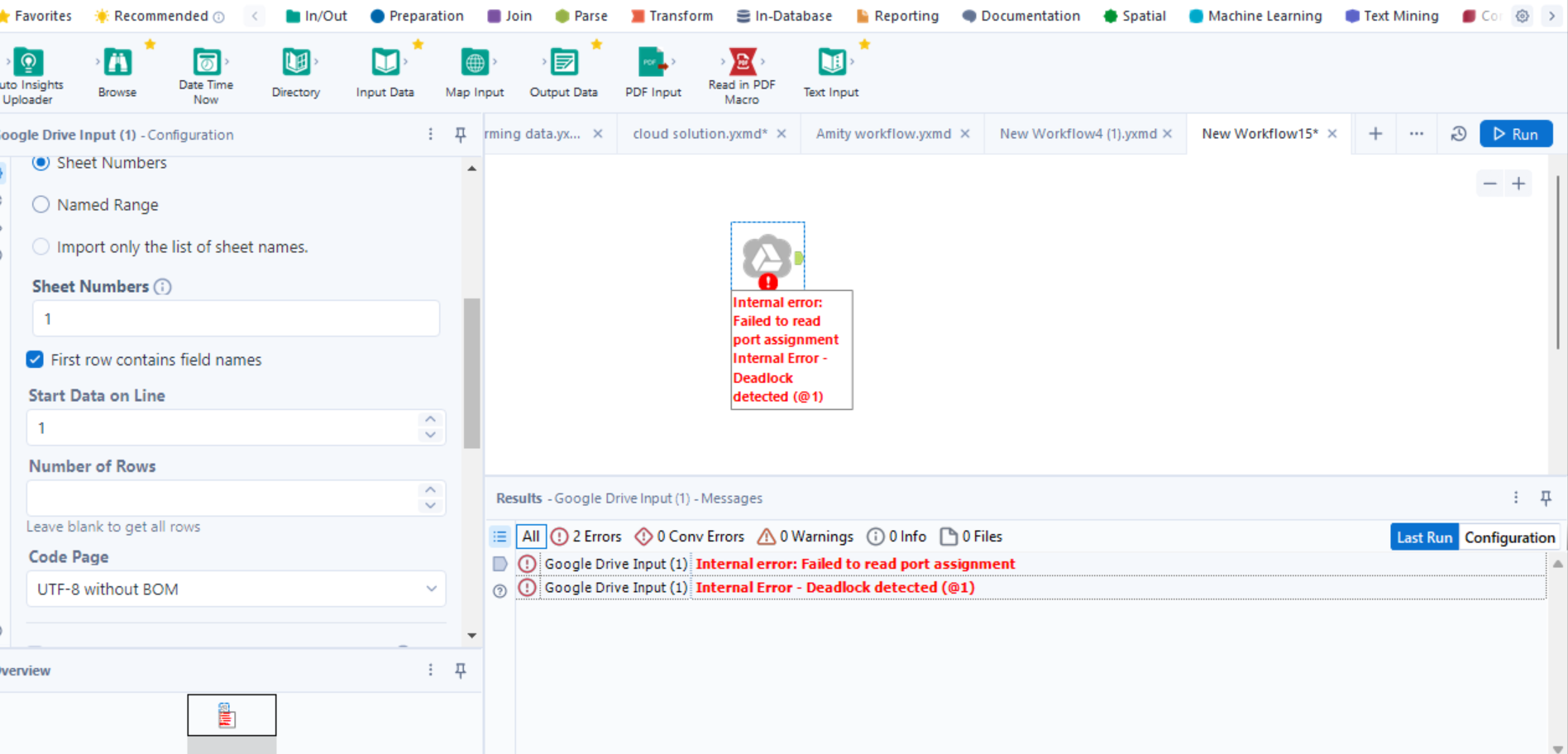 Solved: pulling in data from google sheets - Alteryx Community