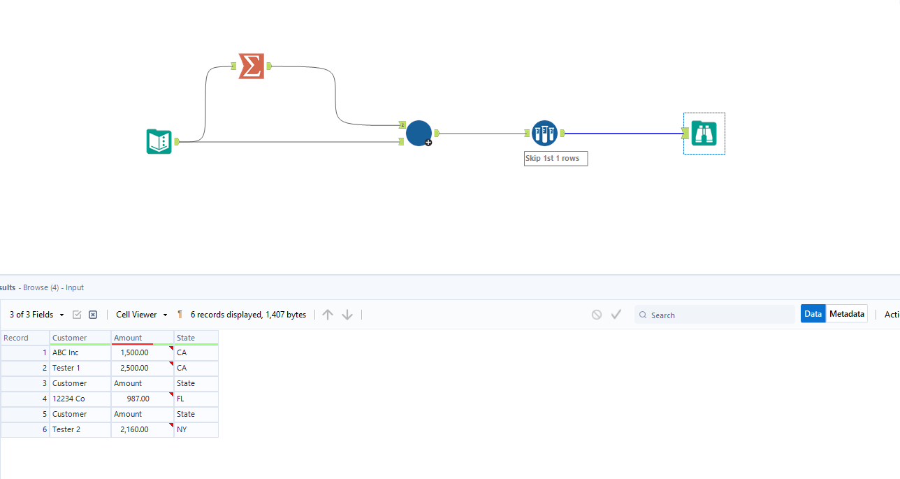 Repeating First Row After Each Change In A Certain... - Alteryx Community
