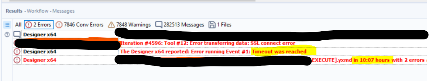 Solved: Error: Timeout was reached - Alteryx Community