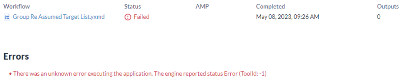 There was an unknown error executing the applicati... - Alteryx Community