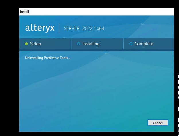 Solved: Alteryx server version upgradation process stucked - Alteryx Community
