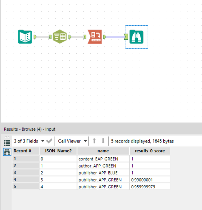 Solved: two columns from json output into one row - Alteryx Community