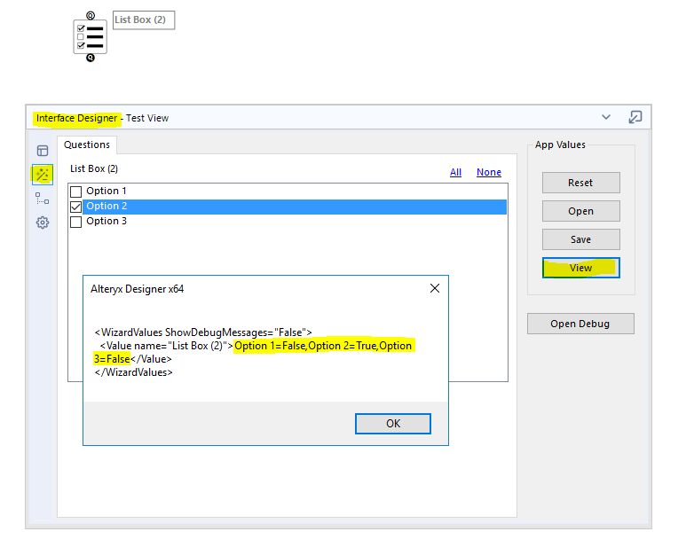 Solved: See results of List box (Generate Custom List) - Alteryx Community