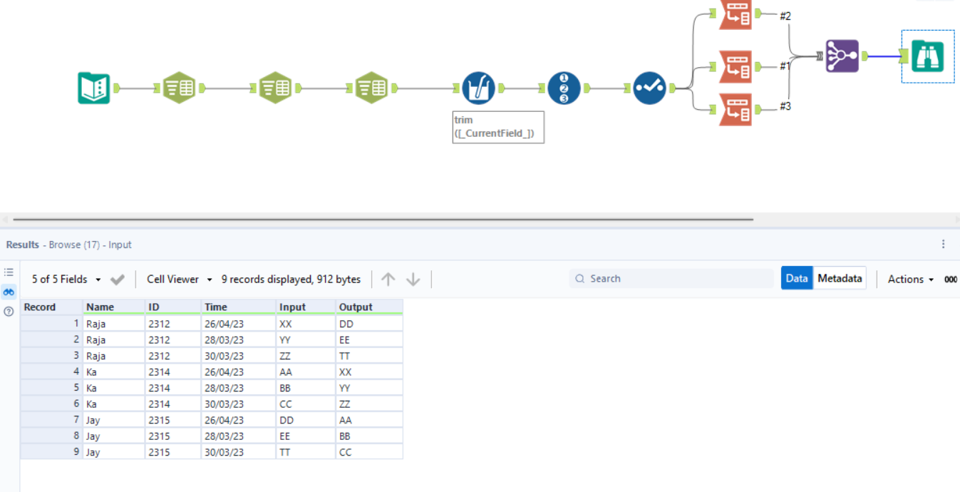 row to column transformation with Mutiple data in ... - Alteryx Community