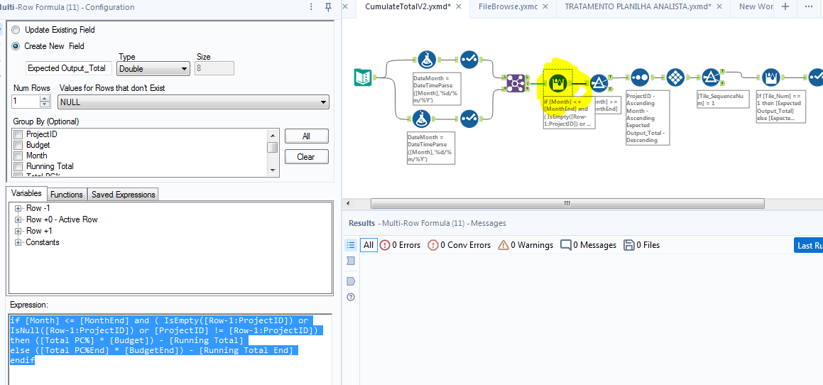 Solved: Cumulative total - Multi Row Formula (Including cu... - Alteryx Community