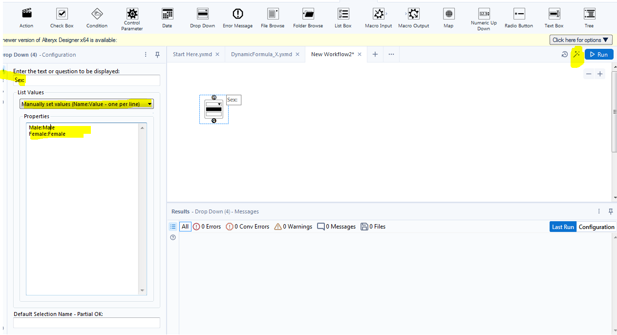 run workflow with list selection - Alteryx Community