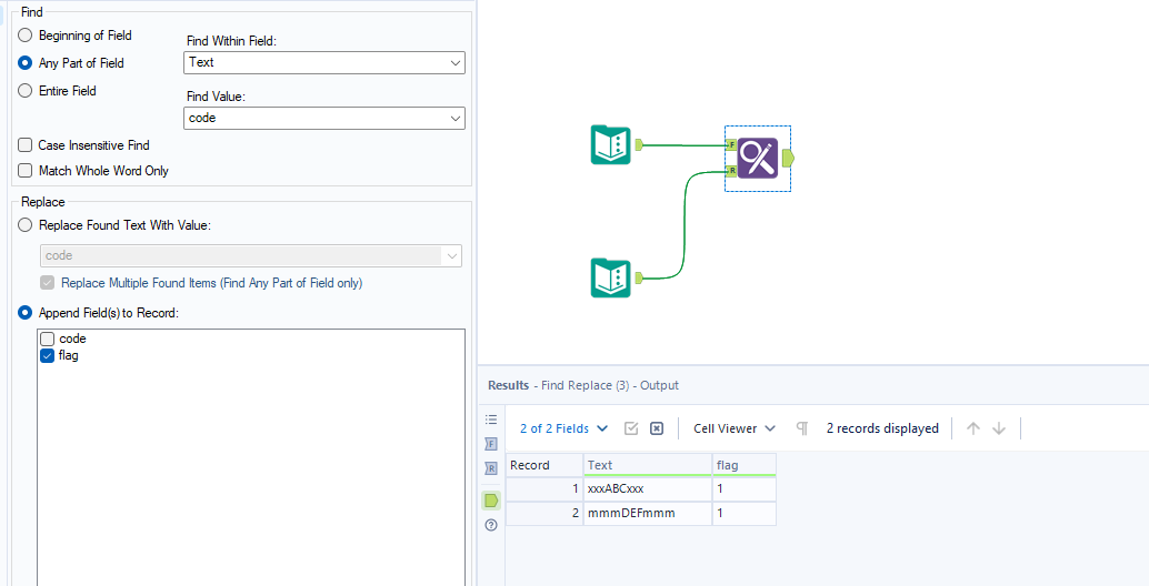 Check if text field contains list of codes, and up... - Alteryx Community