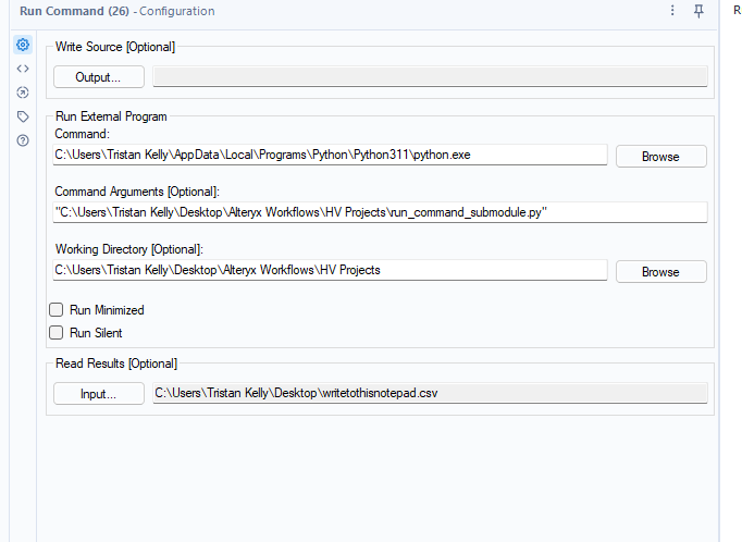Solved: How to use the RUN COMMAND in detailed and also pa... - Alteryx Community