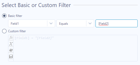 Allow Two Fields to be Compared in Basic Filter - Alteryx Community