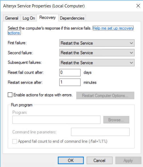 Solved: Auto restart of services - Alteryx Community