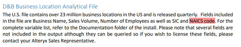 Solved: 6 Digit NAICS code - Alteryx Community