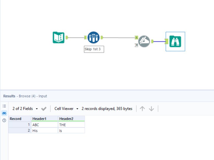 Analytic App - Skipping rows to give new header - Alteryx Community