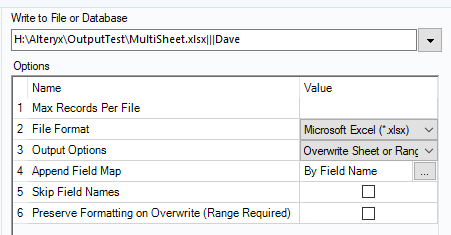 Solved: Unable to write data to different Excel sheets af... - Alteryx Community