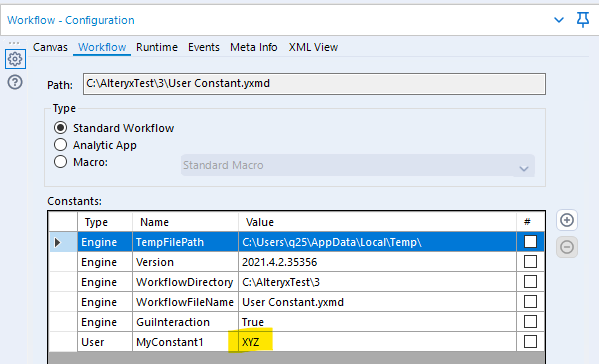 User Workflow Constant Update - Alteryx Community
