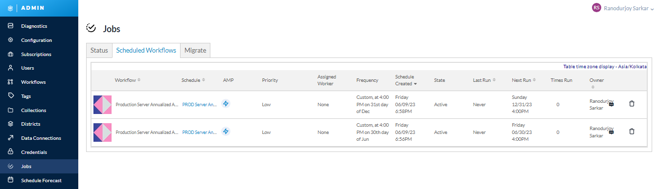 Solved: Issue with 'Scheduled Workflows' tab in Jobs page - Alteryx ...