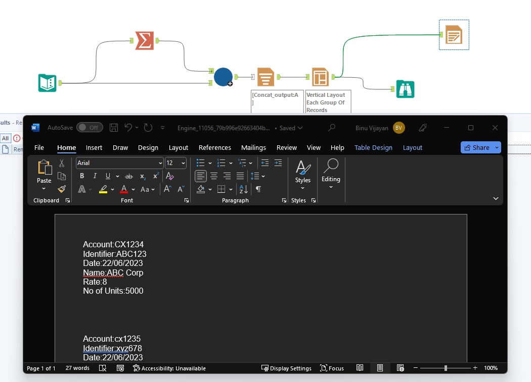 Paragraph or Text Output/Word document output - Alteryx Community