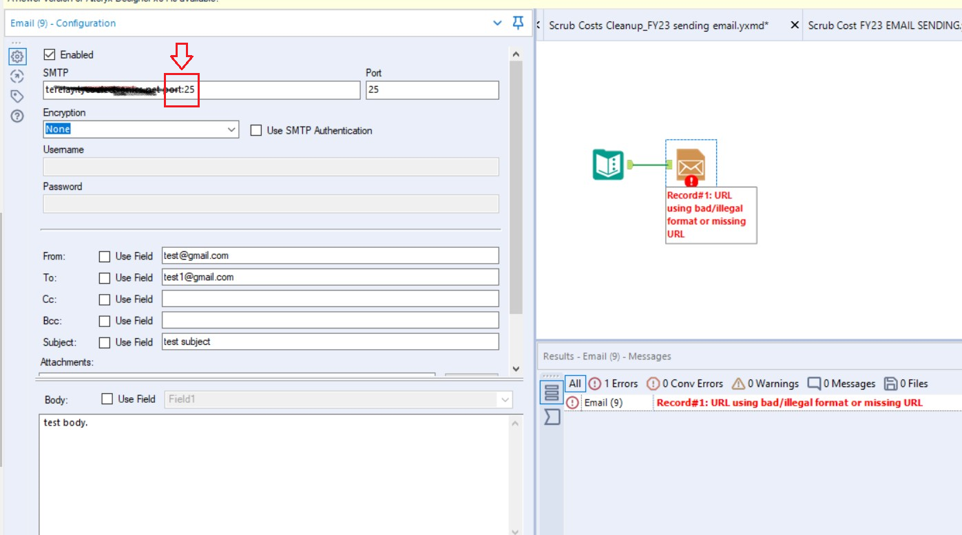 Solved: EMAIL TOOR ERROR - Alteryx Community