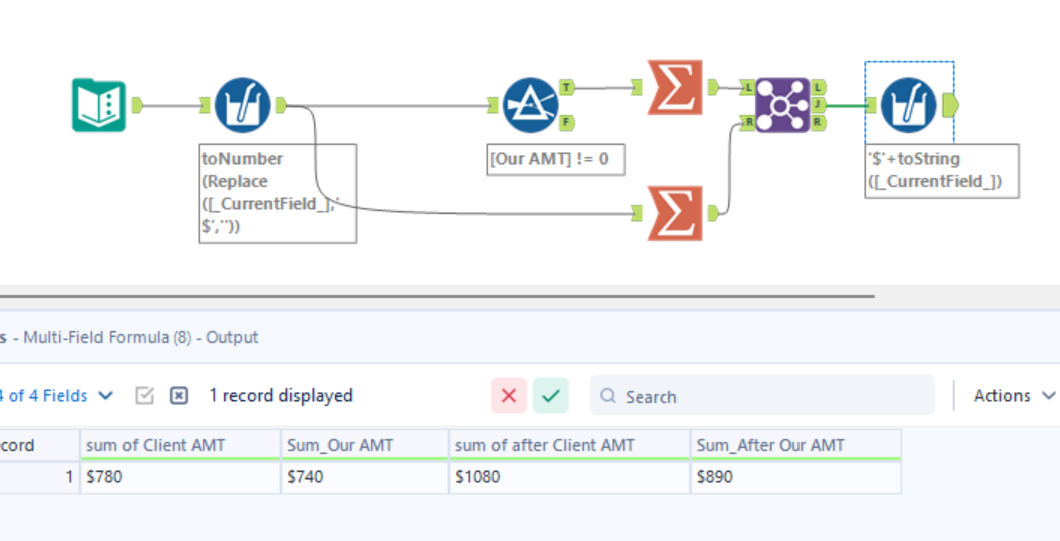 Solved: Add values in one column where there are values in... - Alteryx Community