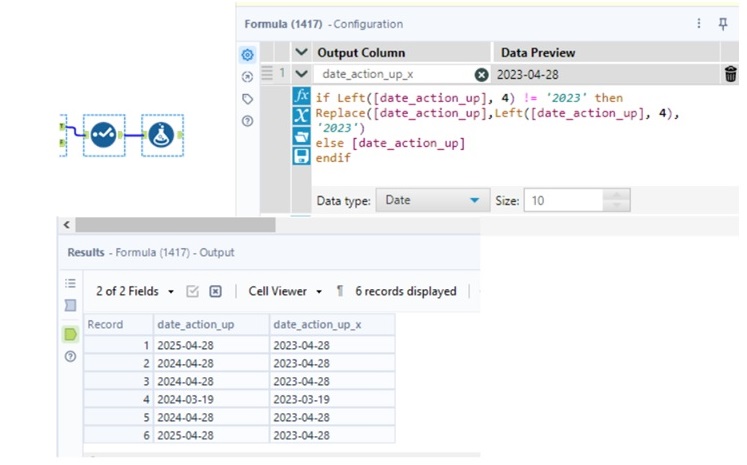 Solved: REPLACING THE YEAR IN DATE COLUMN - Alteryx Community