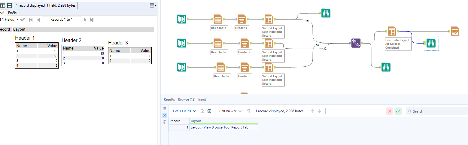Reporting - Table - Horizontal Layout - Alteryx Community