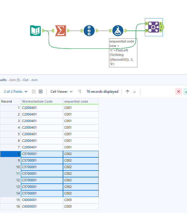 Solved: Create a sequence column (e.g C001,C002 and so on)... - Alteryx Community