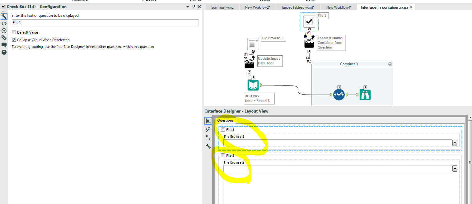 Solved: Interface in container - Alteryx Community