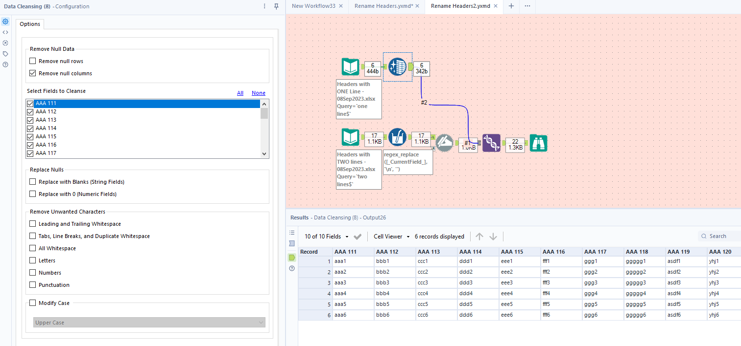 Recognizing Headers with different line break form... - Alteryx Community