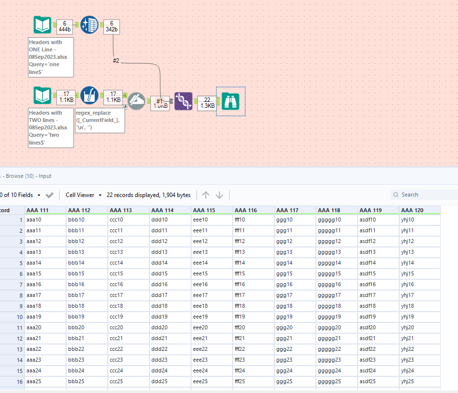 Recognizing Headers with different line break form... - Alteryx Community