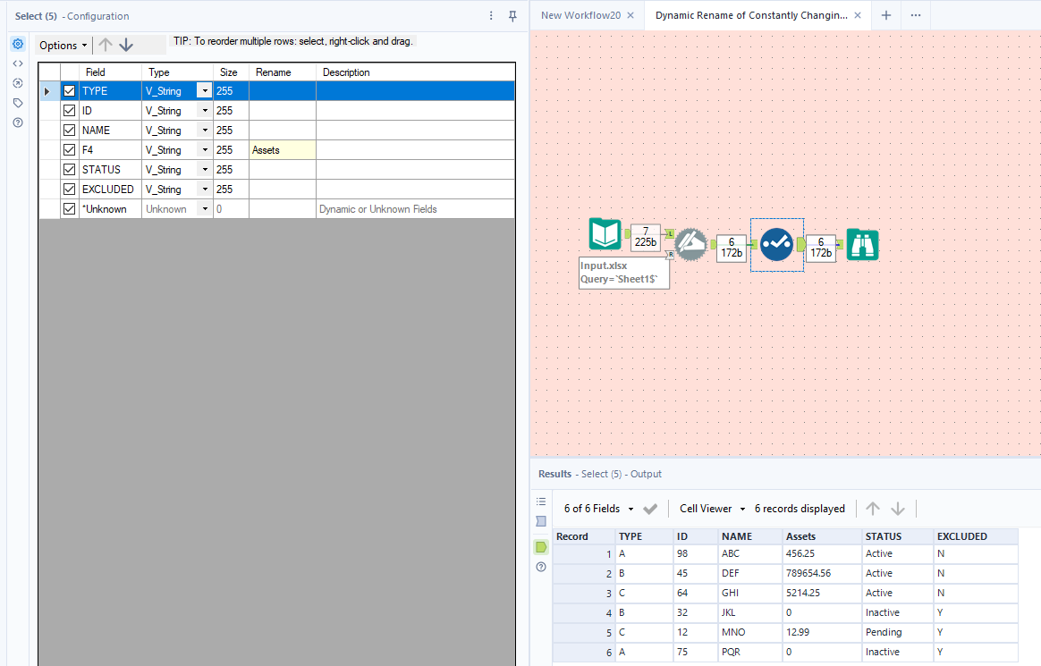 Solved: Dynamic Rename of Constantly Changing Field Name - Alteryx Community