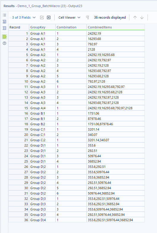 Solved: Finding all possible combinations of each value - Alteryx Community